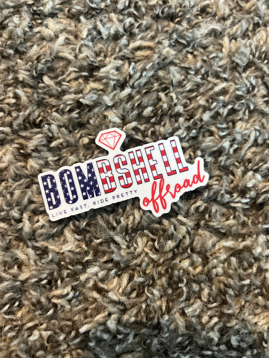 American Flag 🇺🇸 Bombshell Logo Sticker - 3” – Bombshell Offroad